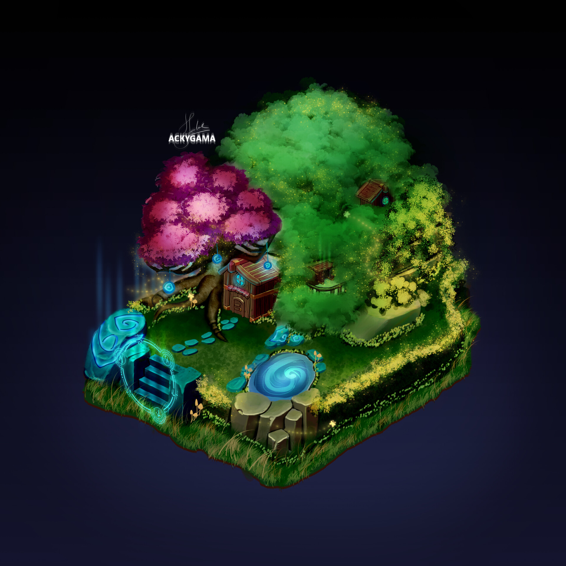 ArtStation - Jungle of goblin - Isometric Environment