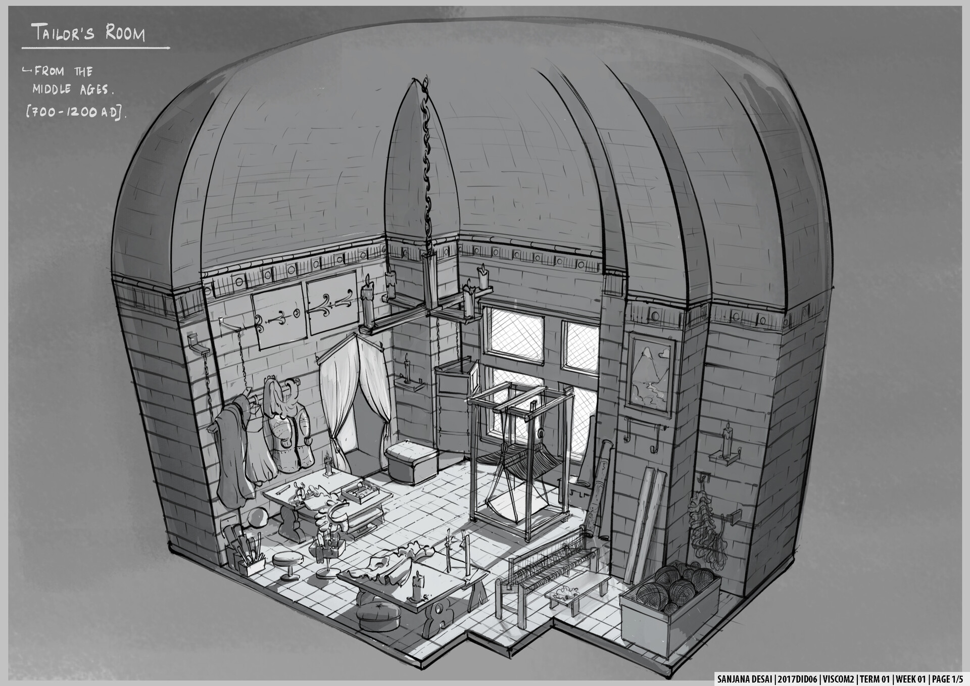 ArtStation - Medieval Tailor's Room