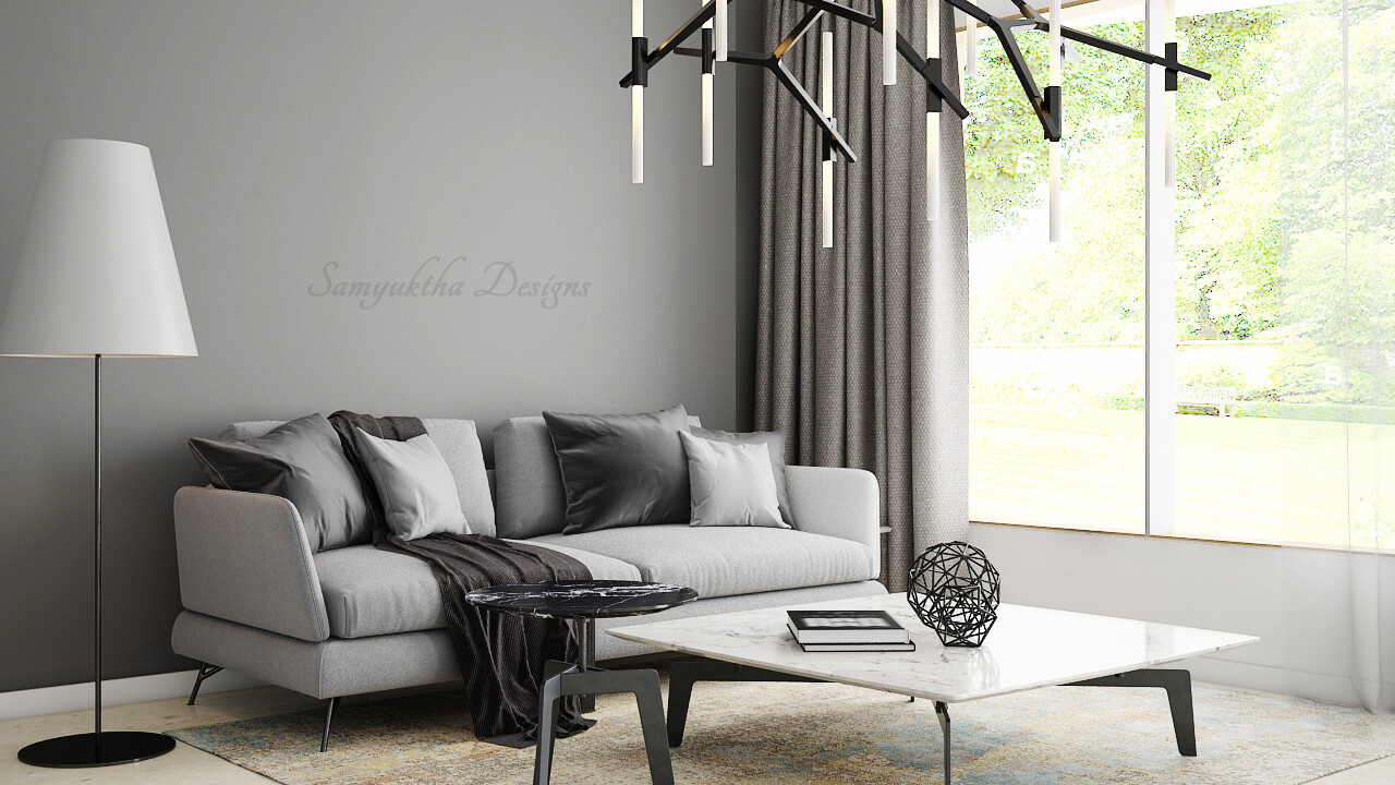 ArtStation - Grey Living Room