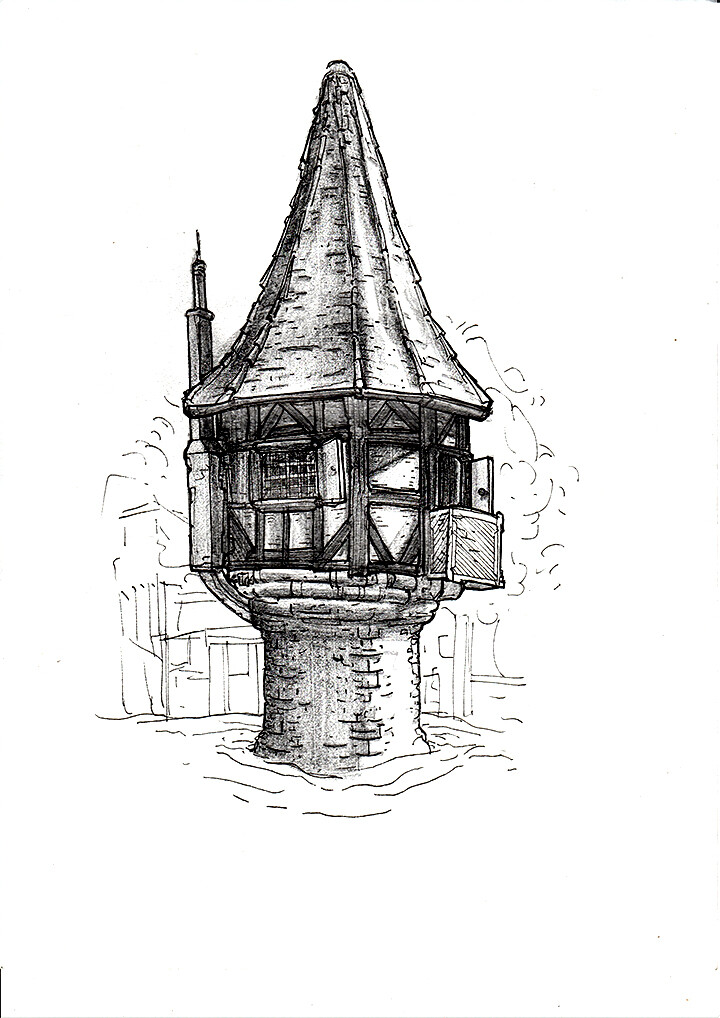 how to draw medieval buildings