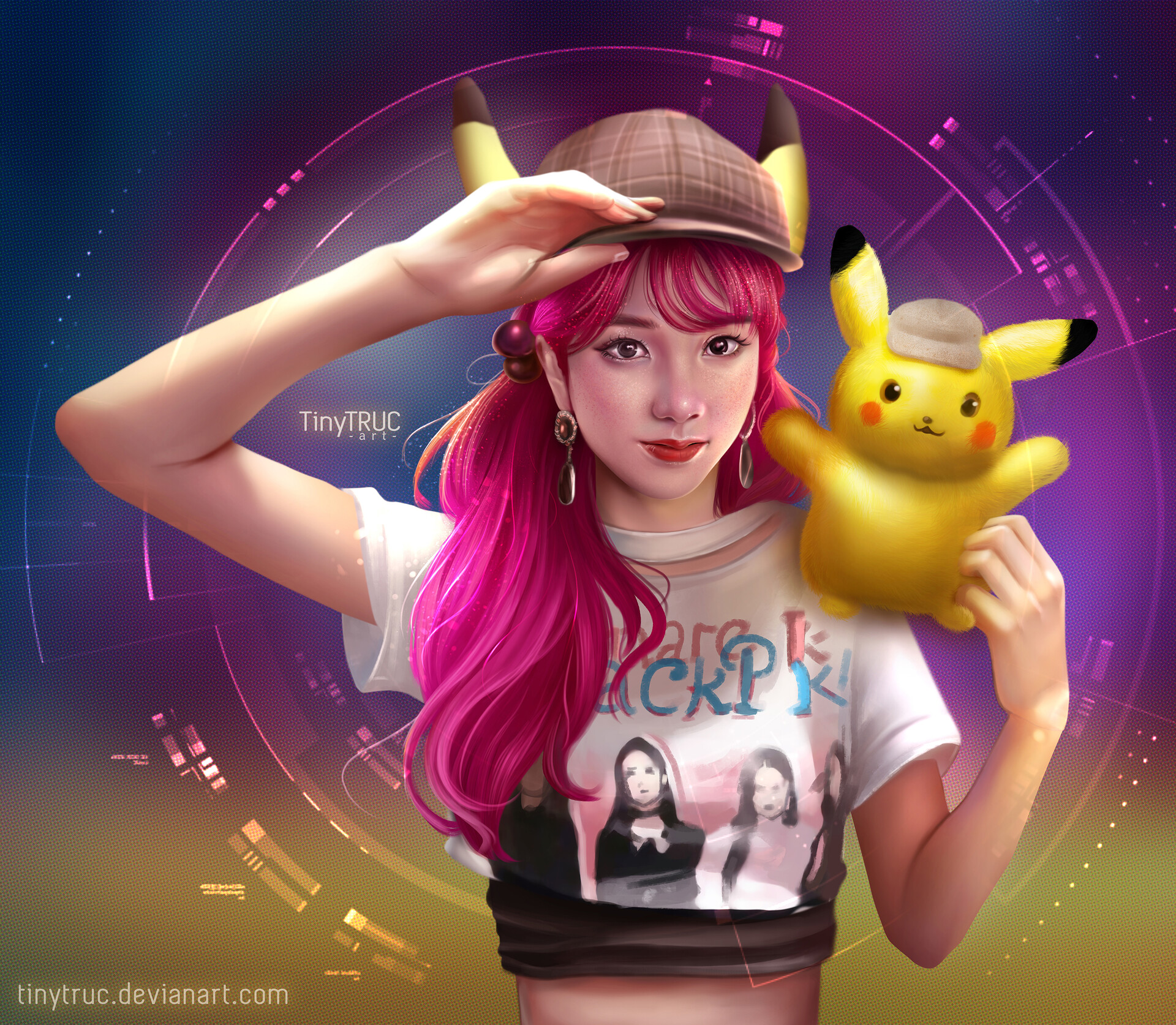 ArtStation - Jisoo Blackpink and Pikachu