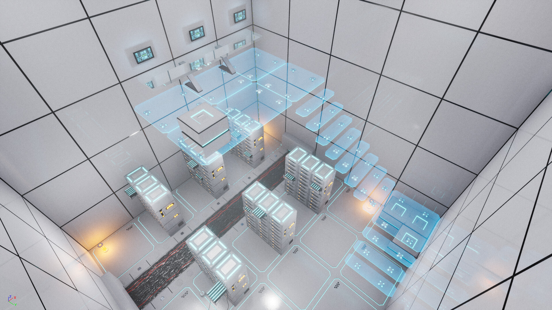 Amine Kamal - Sci-fi server room