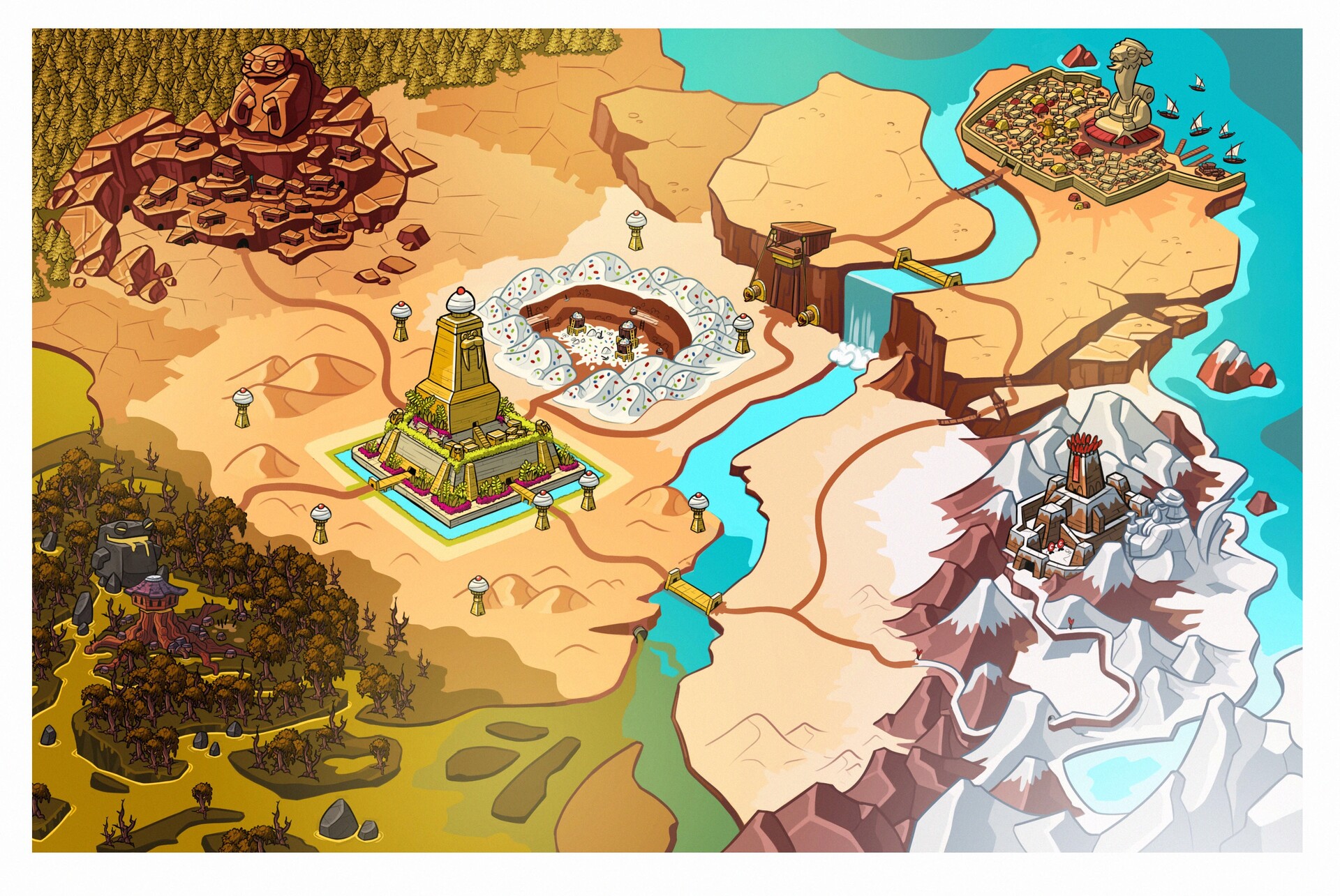 ArtStation - Cupcake Card Game: Map and Cards