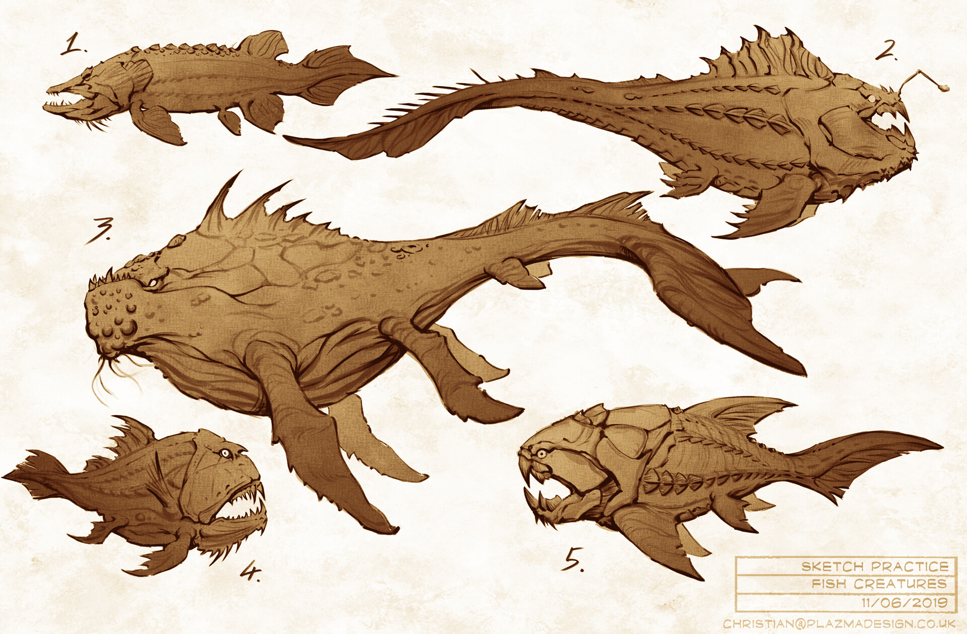 Christian Johnson - Fish creature designs