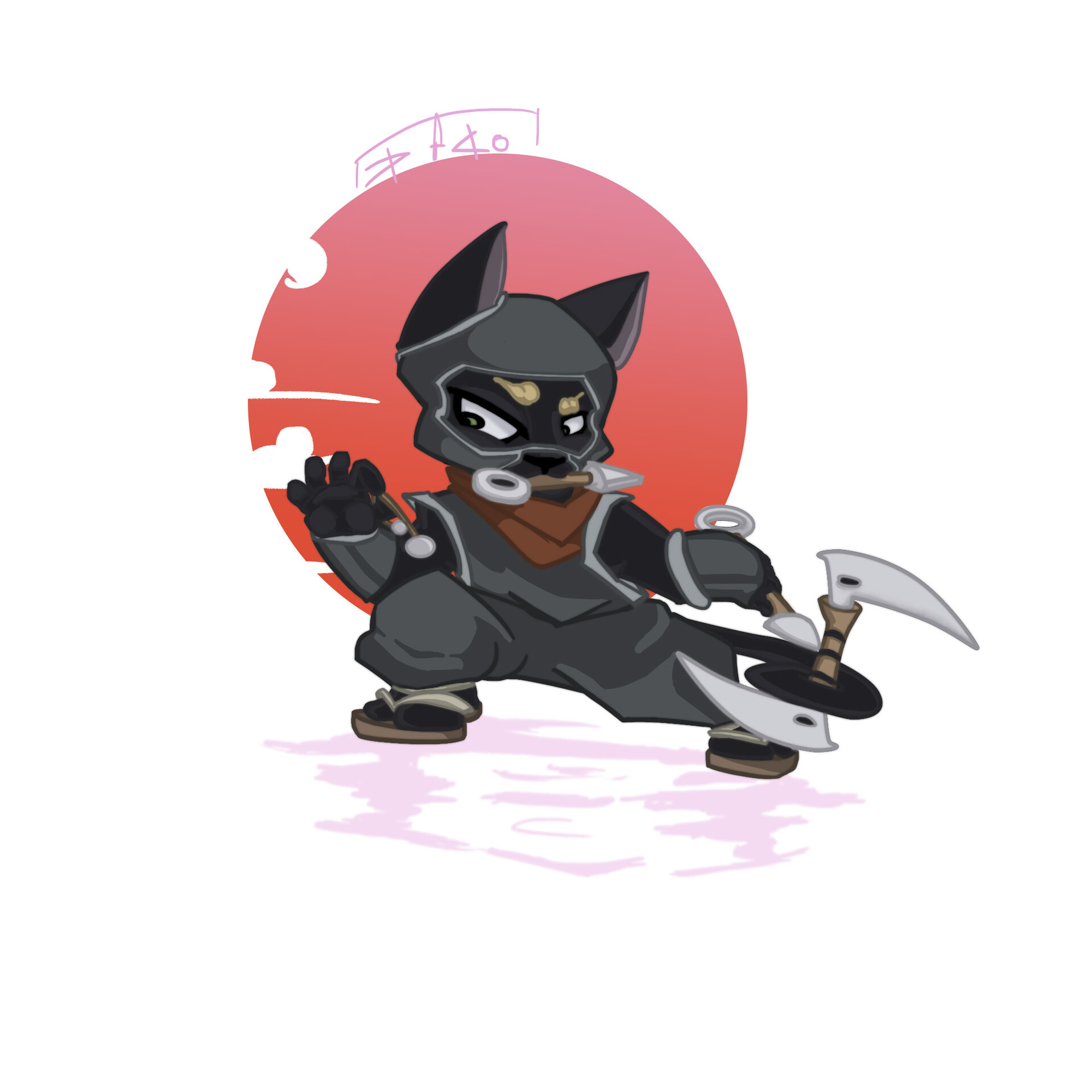 ArtStation - Ninja cat for the Character Design Challenge
