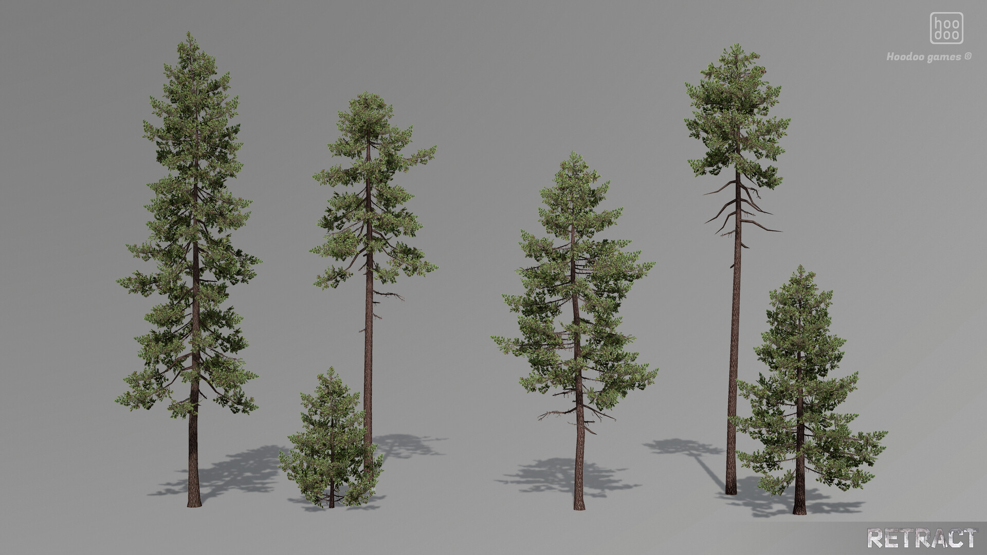 ArtStation - Game vegetation - Pines