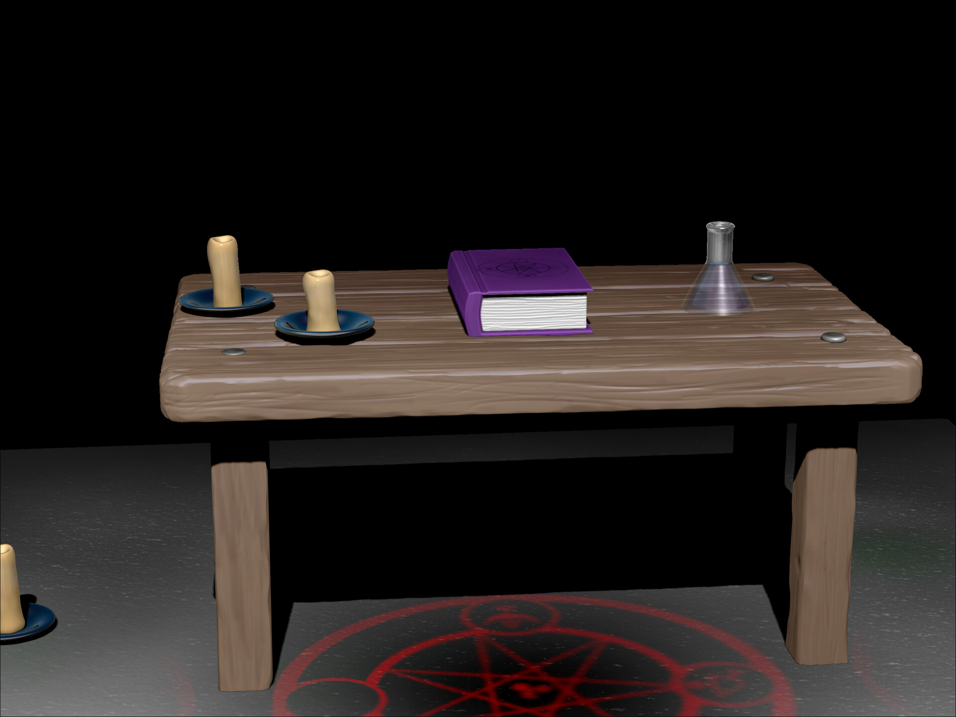 ArtStation - 3D fantasy table with magical books and potions