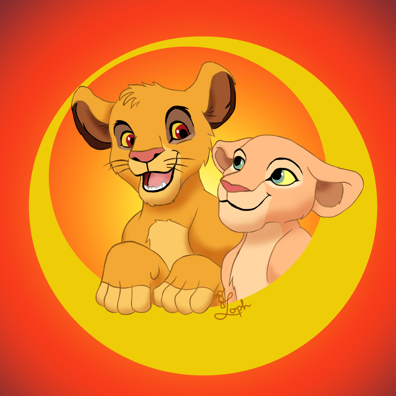 Amanda Navas - Simba and Nala fanart