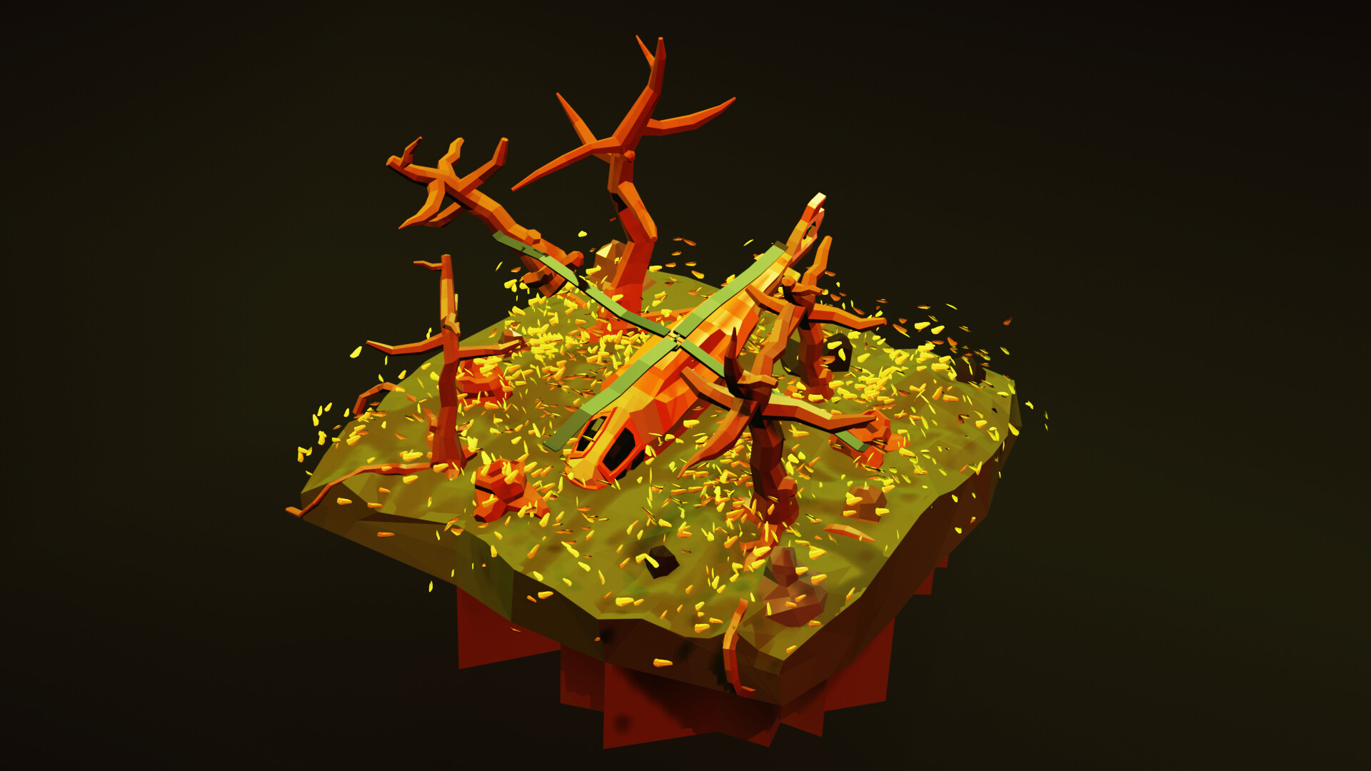 ArtStation - Isometric Helicopter Crash