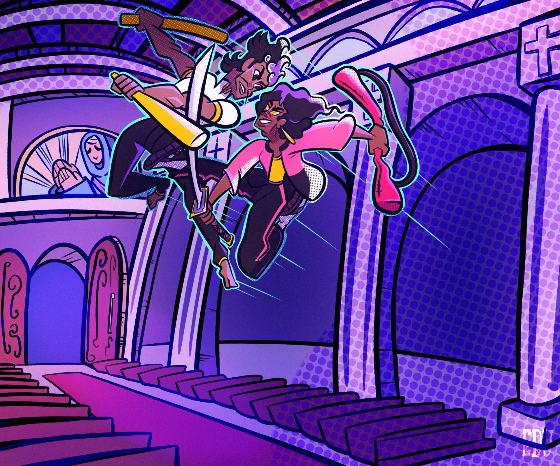 ArtStation - church fight scene