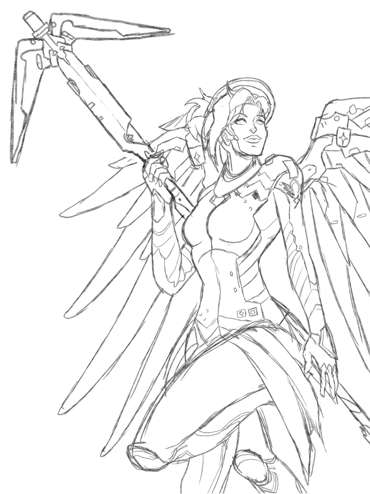 how to draw mercy from overwatch