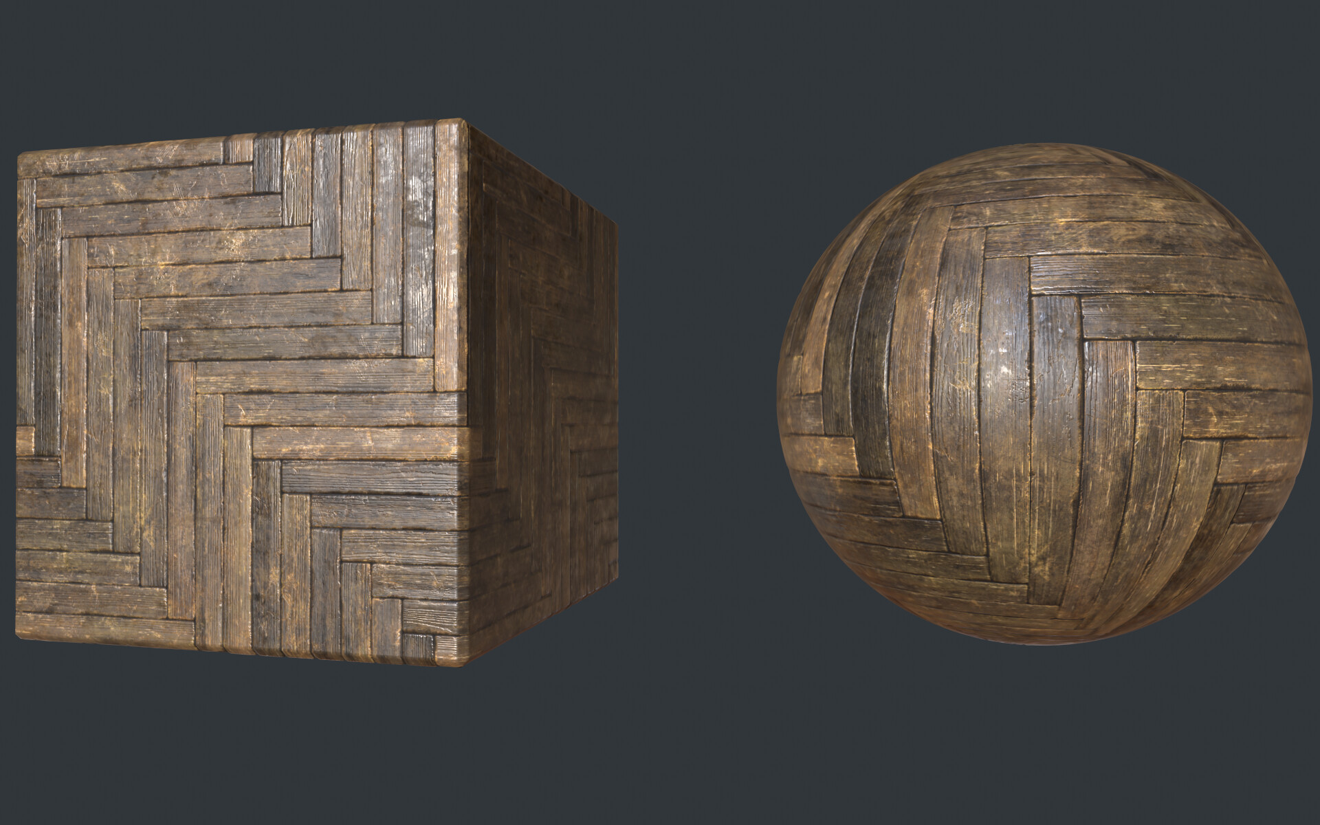 ArtStation - Old Wood Herringbone Tiles / Substance Designer