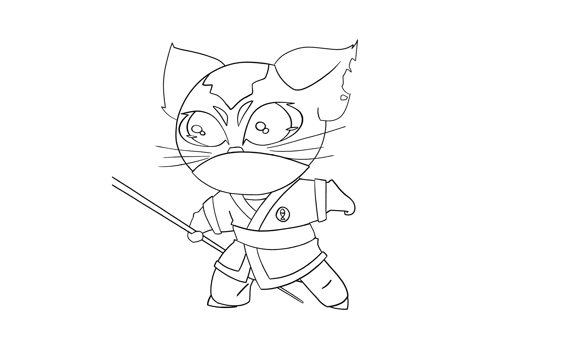 ninja cat coloring pages