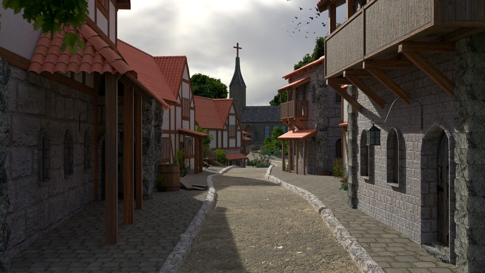 ArtStation - medieval town