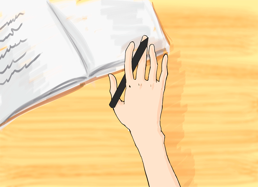 animated writing hand