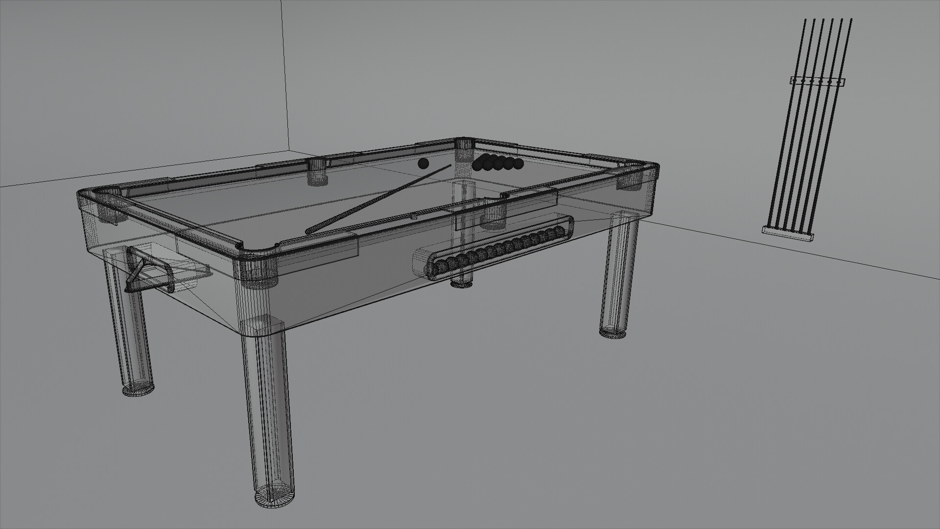 pool table drawing 3d
