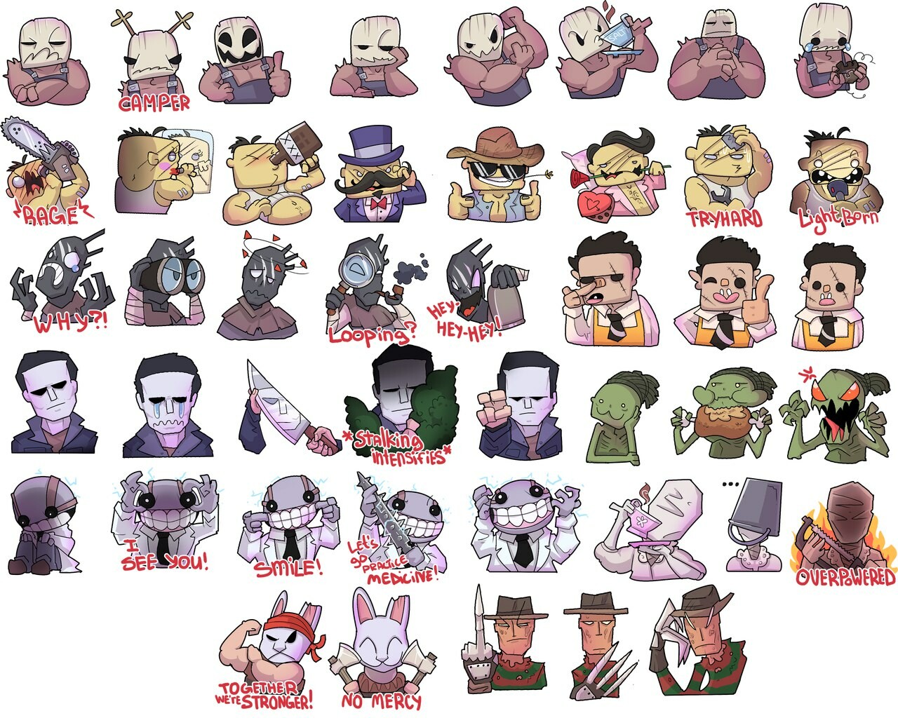 ArtStation - Emoticon-sticker pack (Dead by Daylight characters)