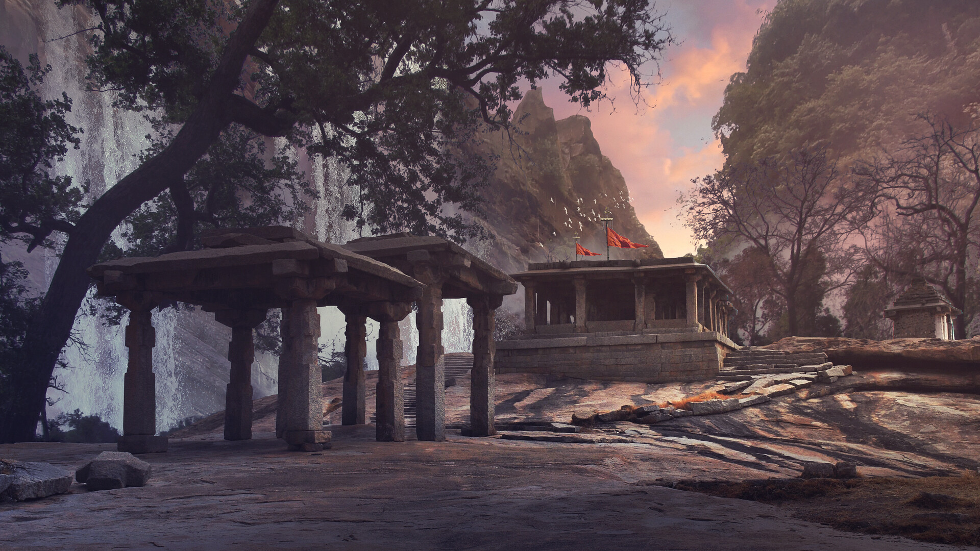 ArtStation - cliff temple