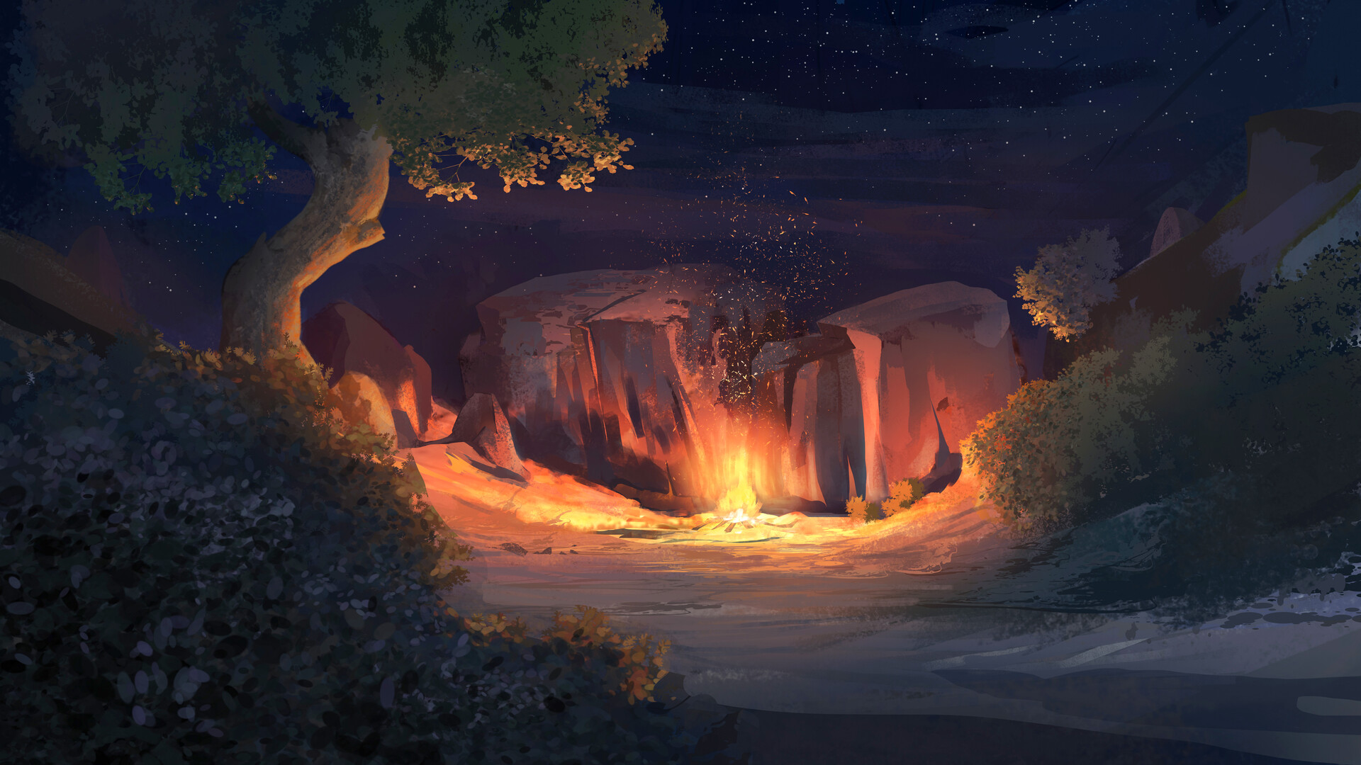 ArtStation - Meeting at Night