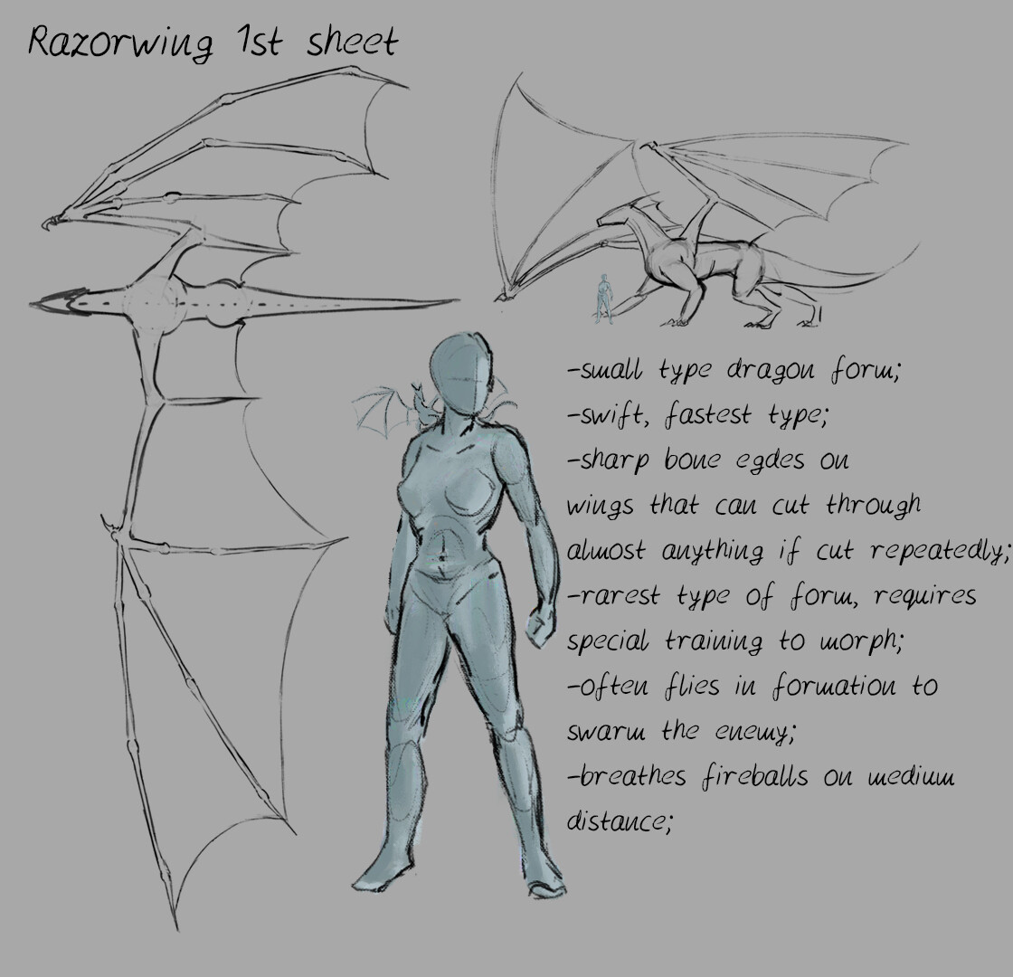 how to draw dragon wings on a person