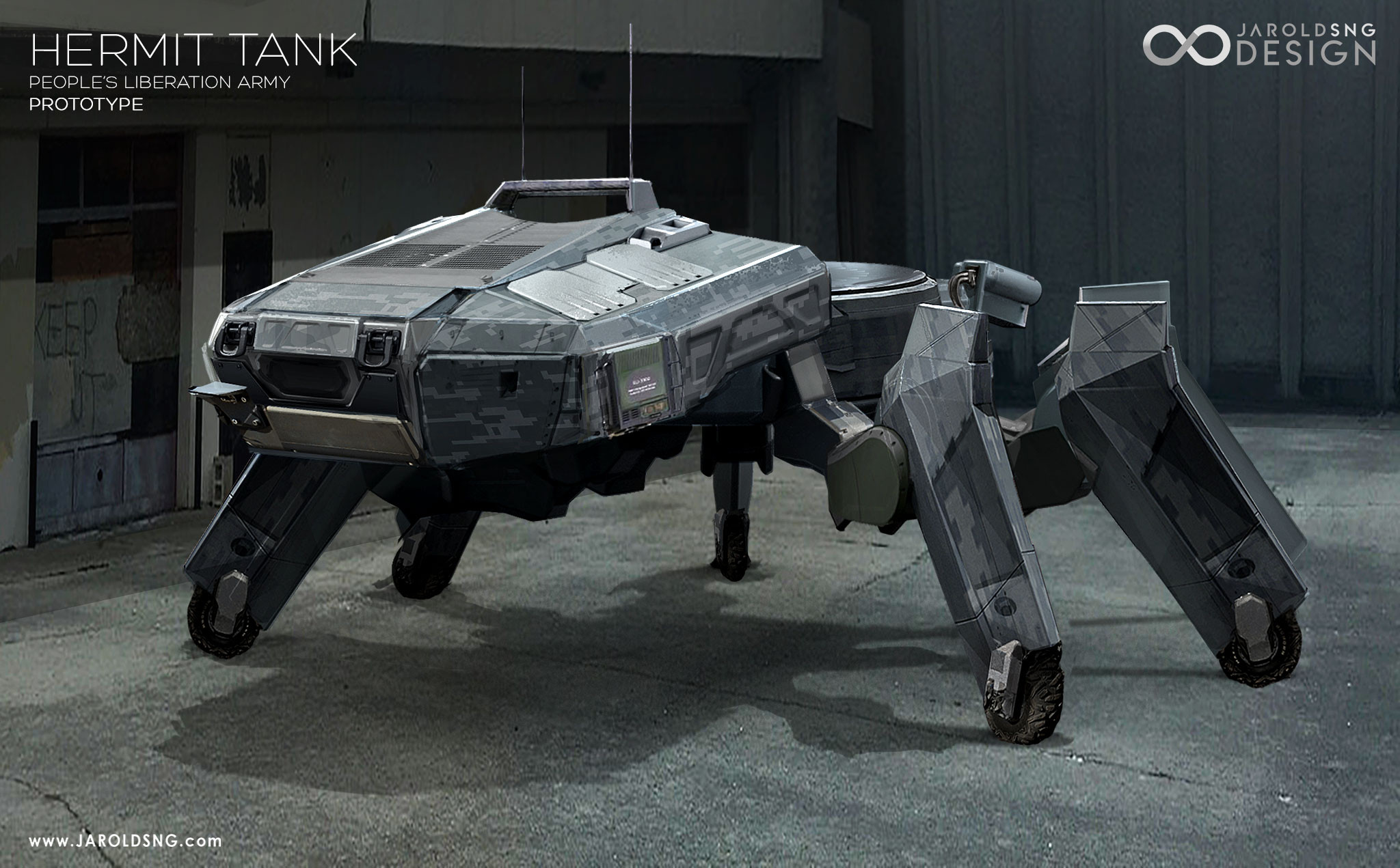 jarold Sng - Hermit Tank : GITS reimagined concept art