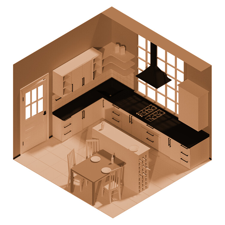 andrew spencer - isometric kitchen