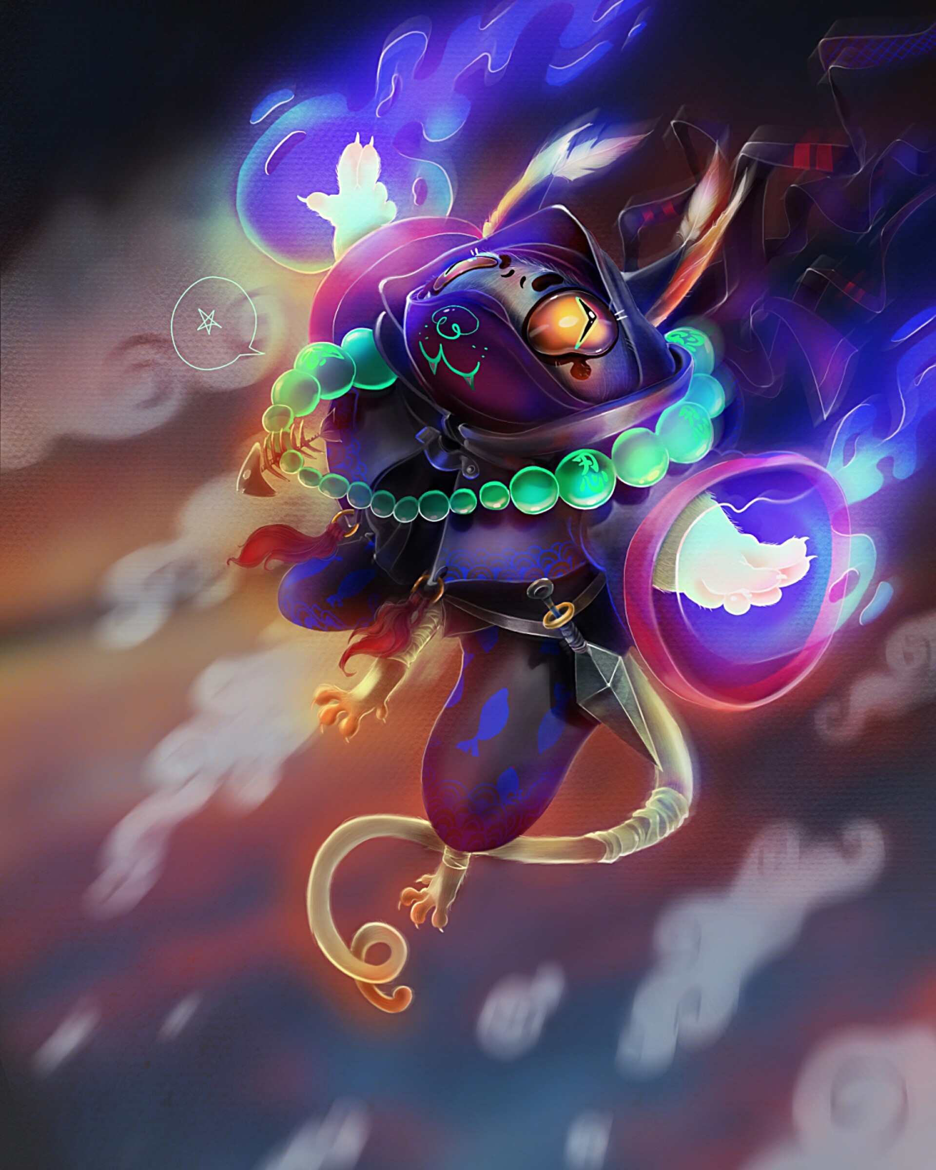 ArtStation - Psychedelic Ninja Cat