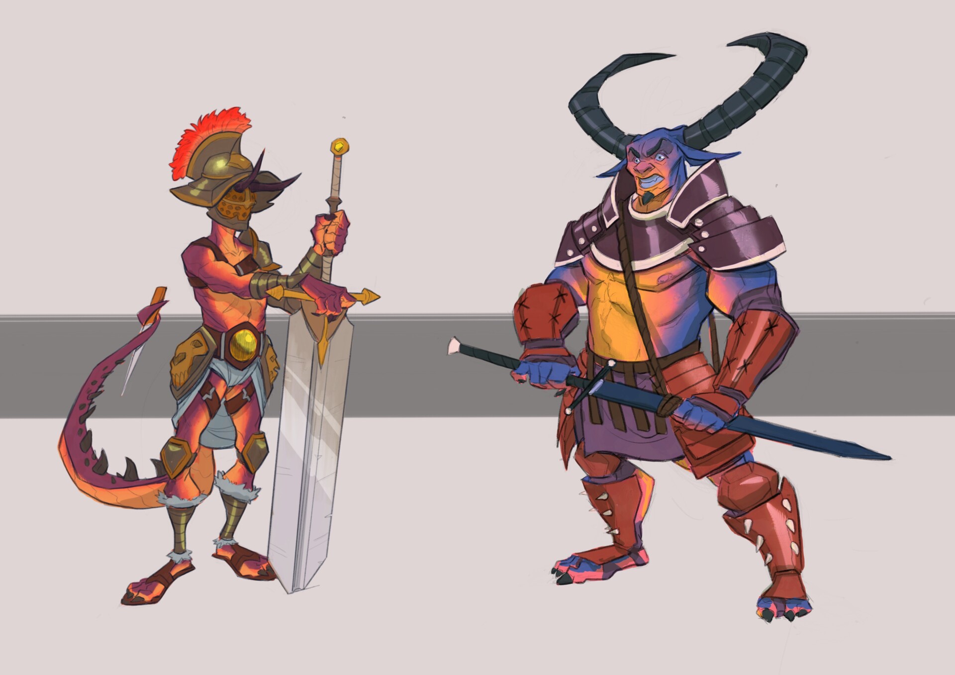 ArtStation - Gladiator demons sketches