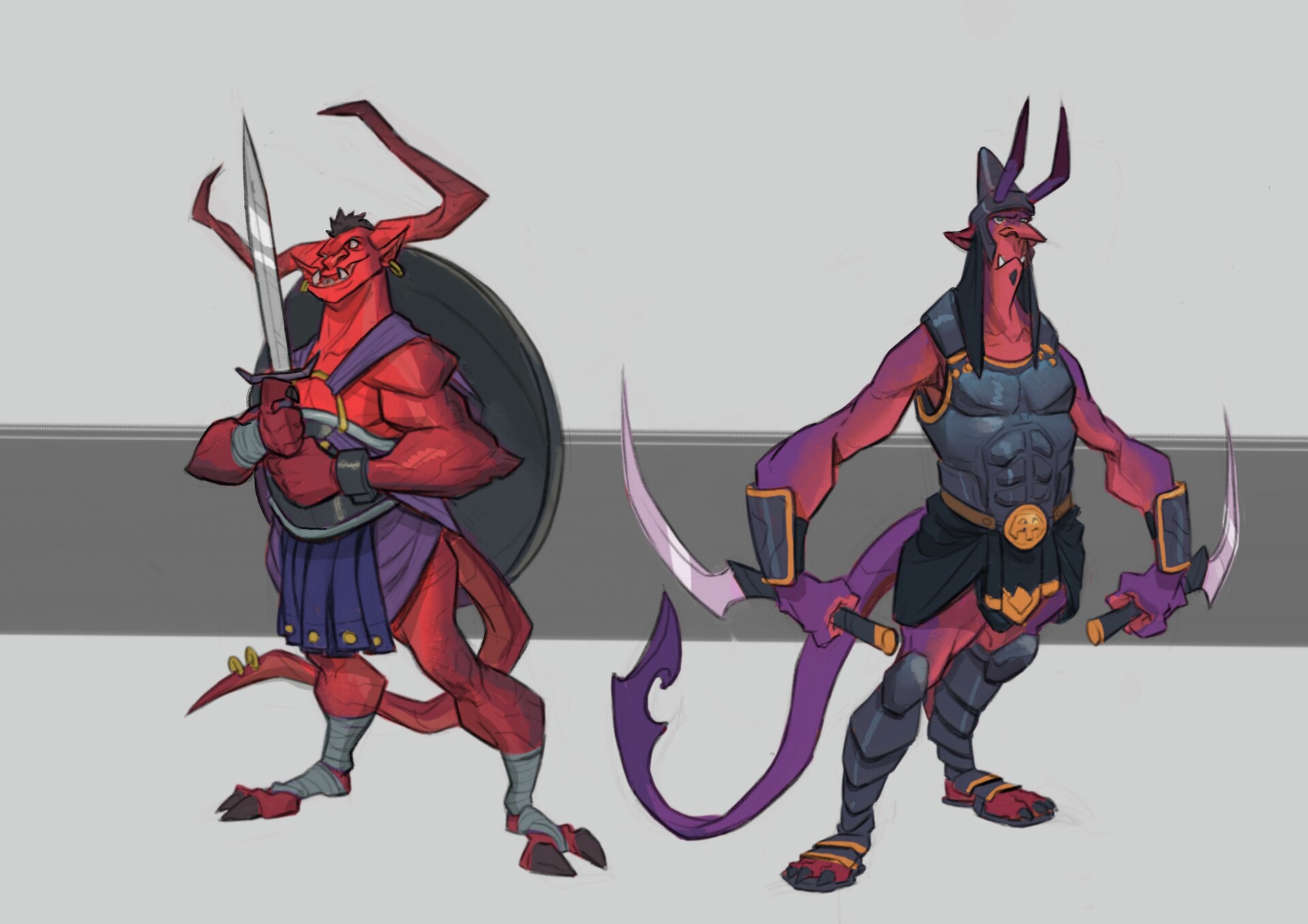 Carlos D. Salazar - Gladiator demons sketches