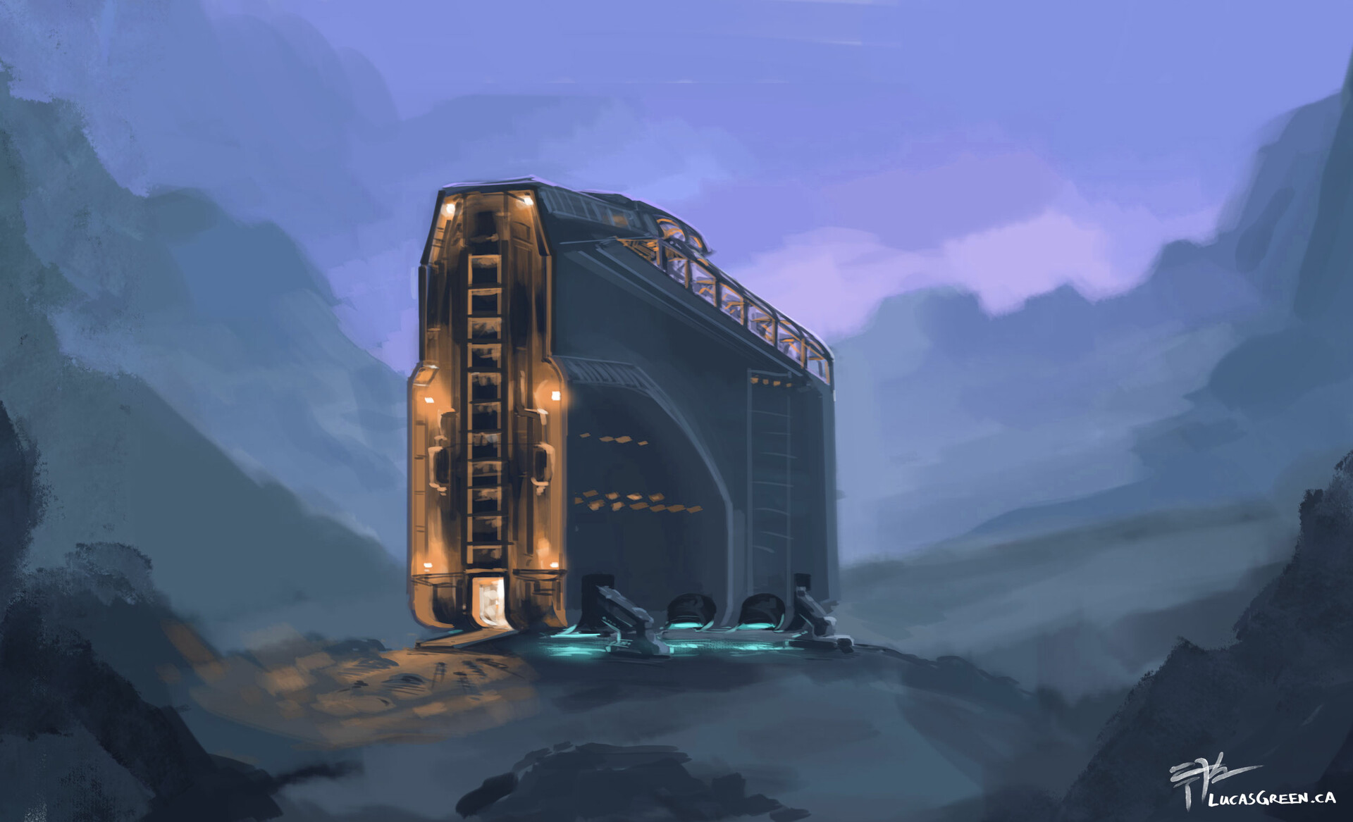 ArtStation - Landing on the Twilight Moon