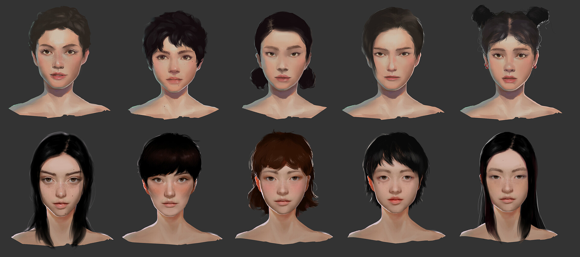 ArtStation - Asian girl face practise