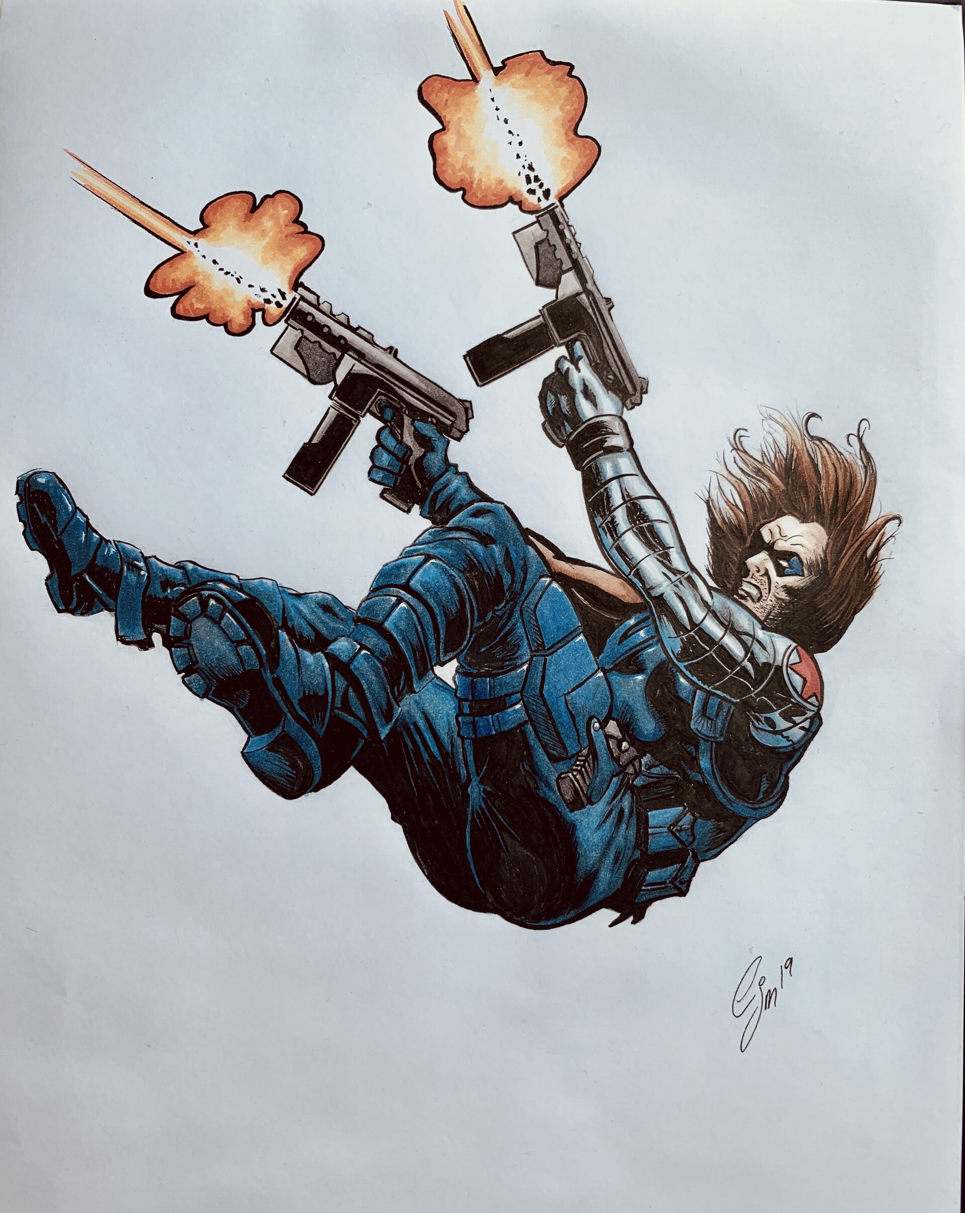 ArtStation - Winter Soldier falling Bullet Rain