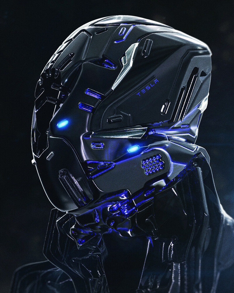 ArtStation - Tesla helmet