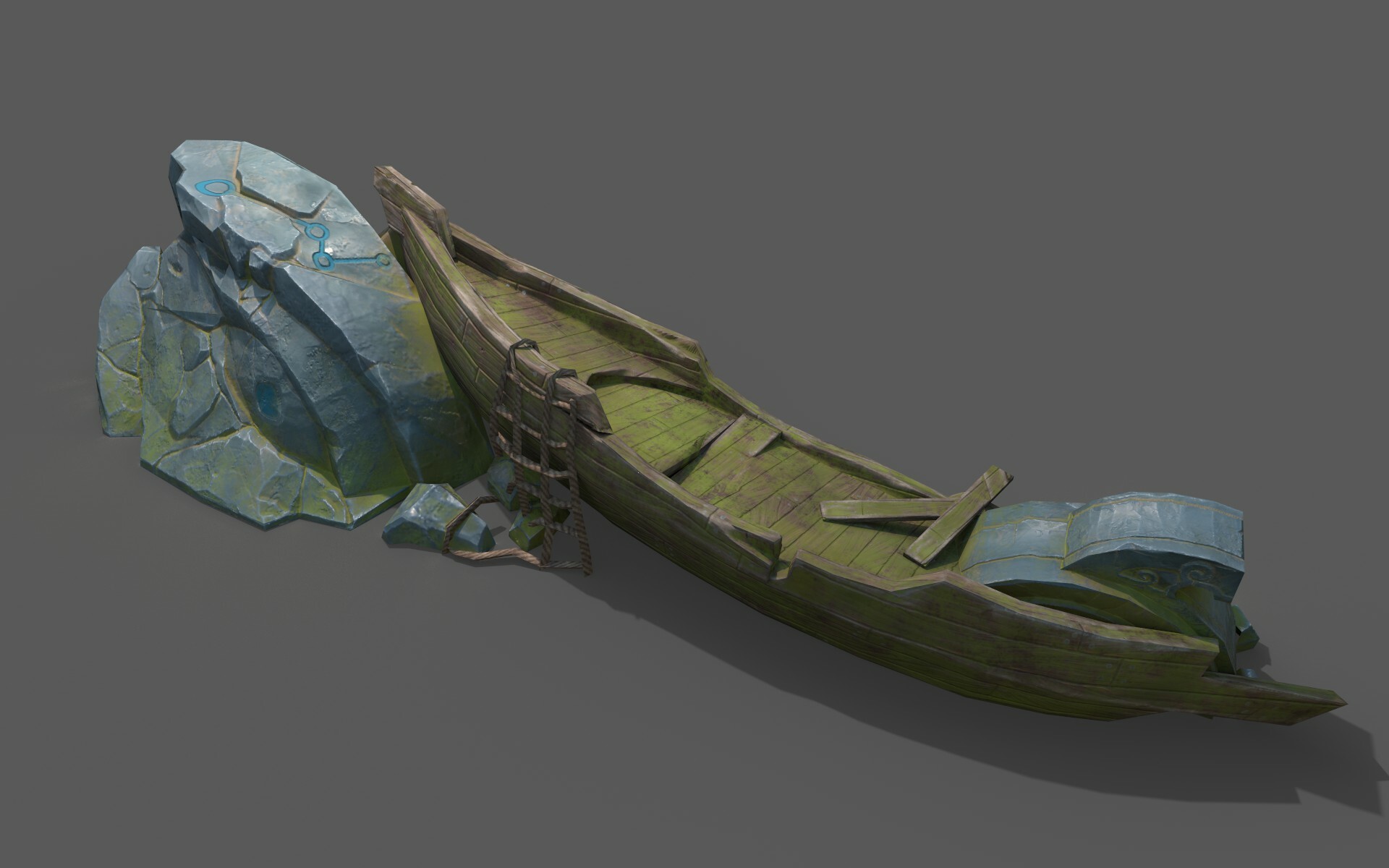 ArtStation - Rock and Boat