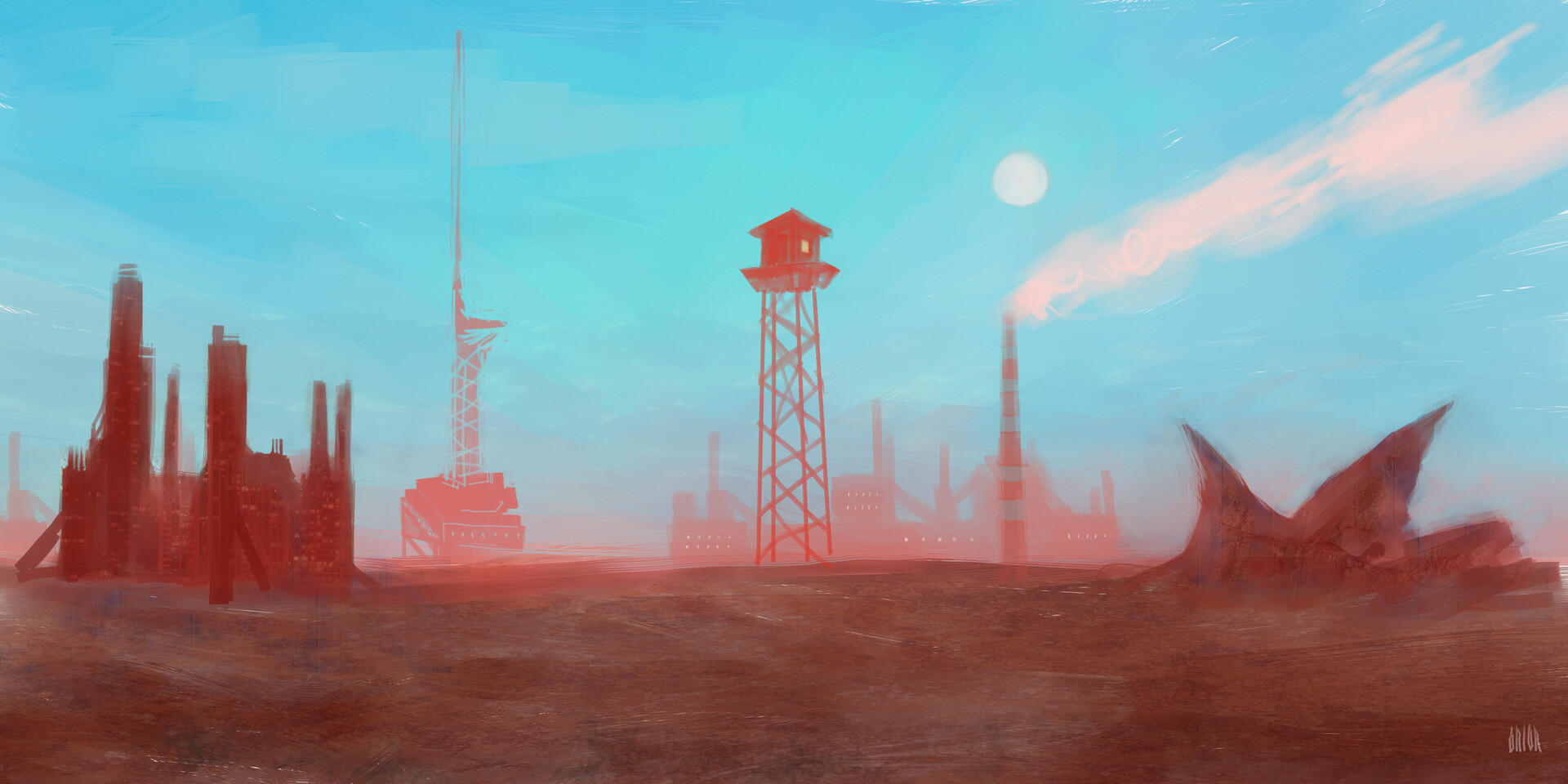 ArtStation - sketch red valley