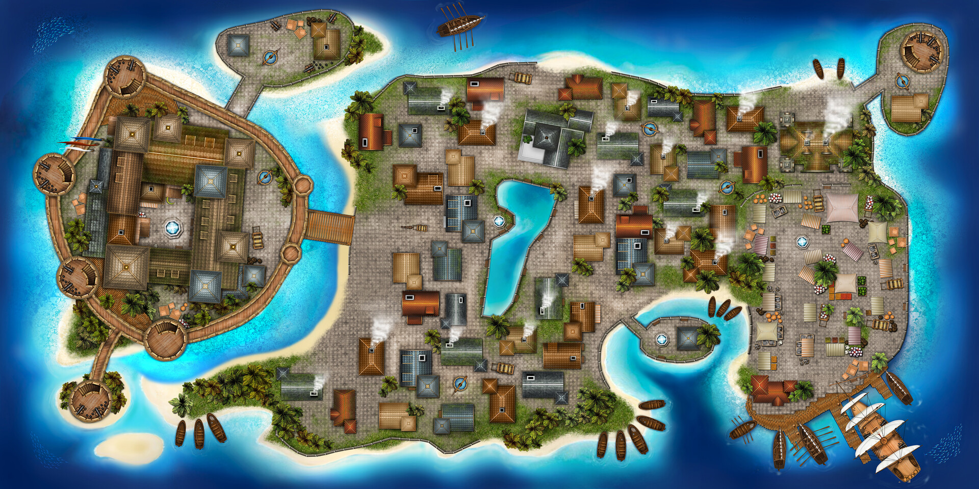 ArtStation - The island of the middle ages