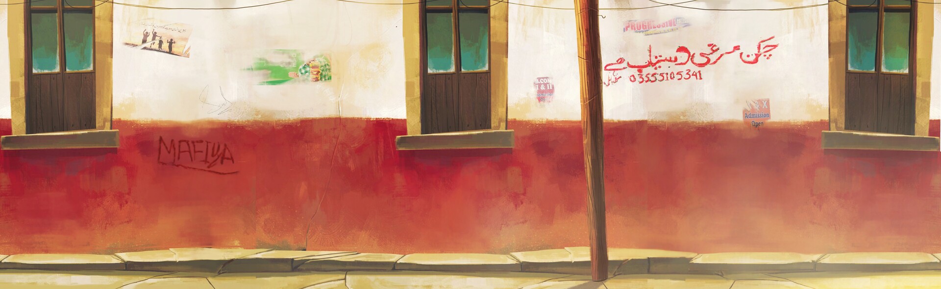 ArtStation - Environment painting for a 2d animation project.