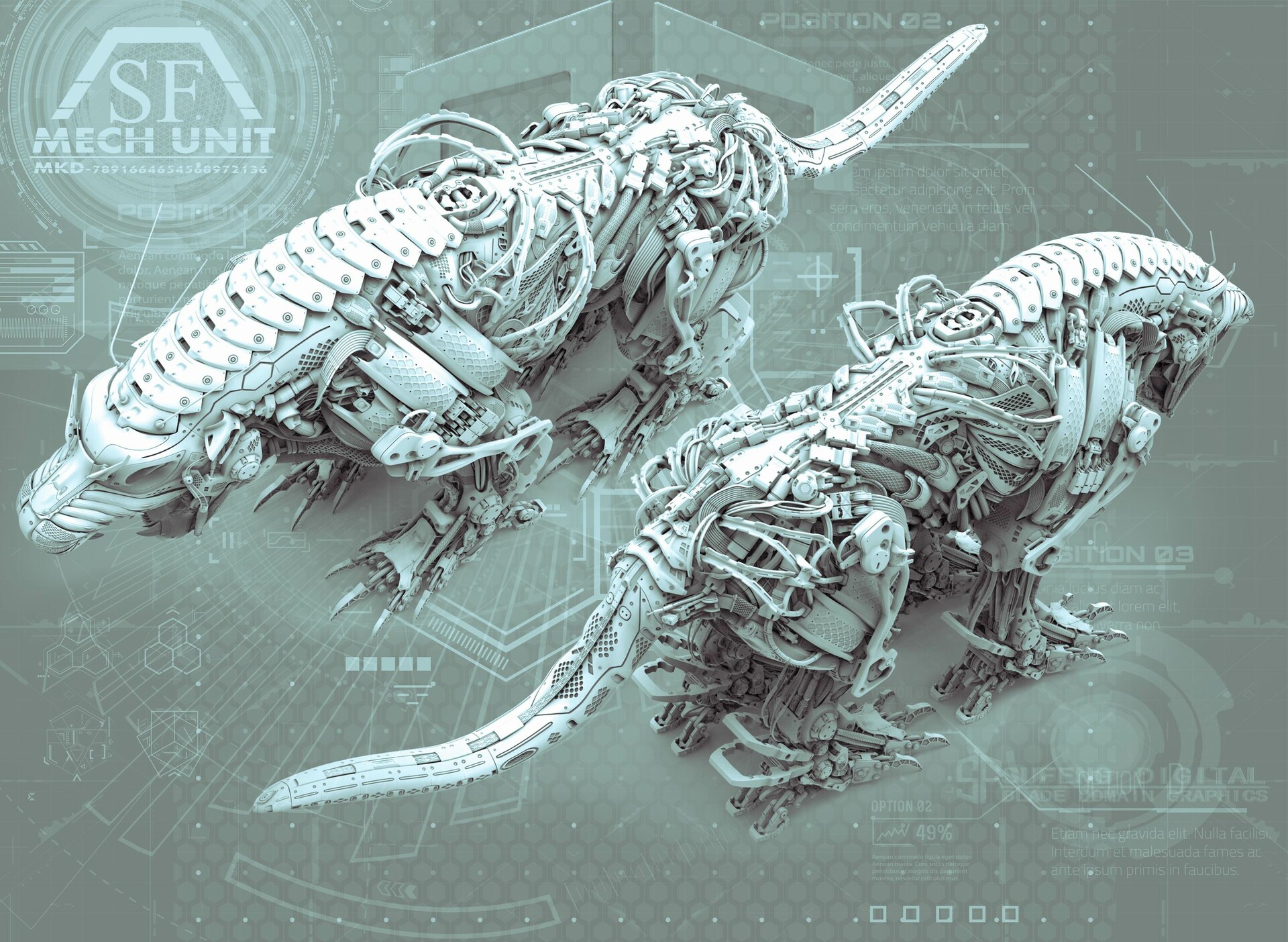 Su Feng - Full-body AO Model of Mechanical Beast