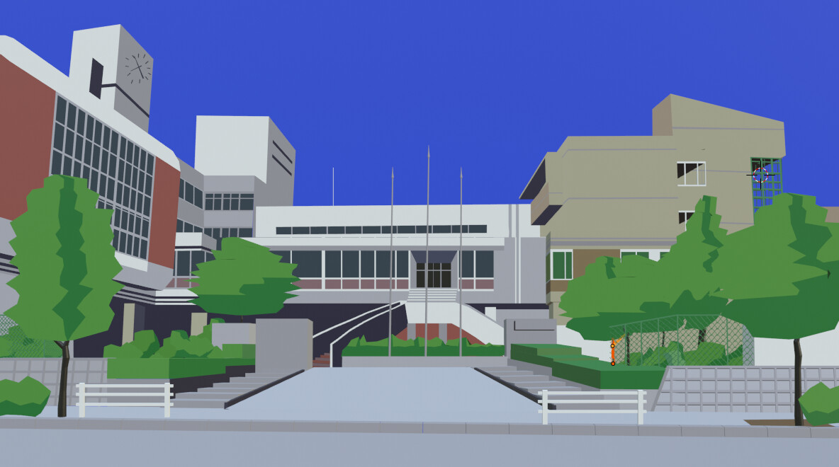 ArtStation - Inage Senior High School, Blender, 2019