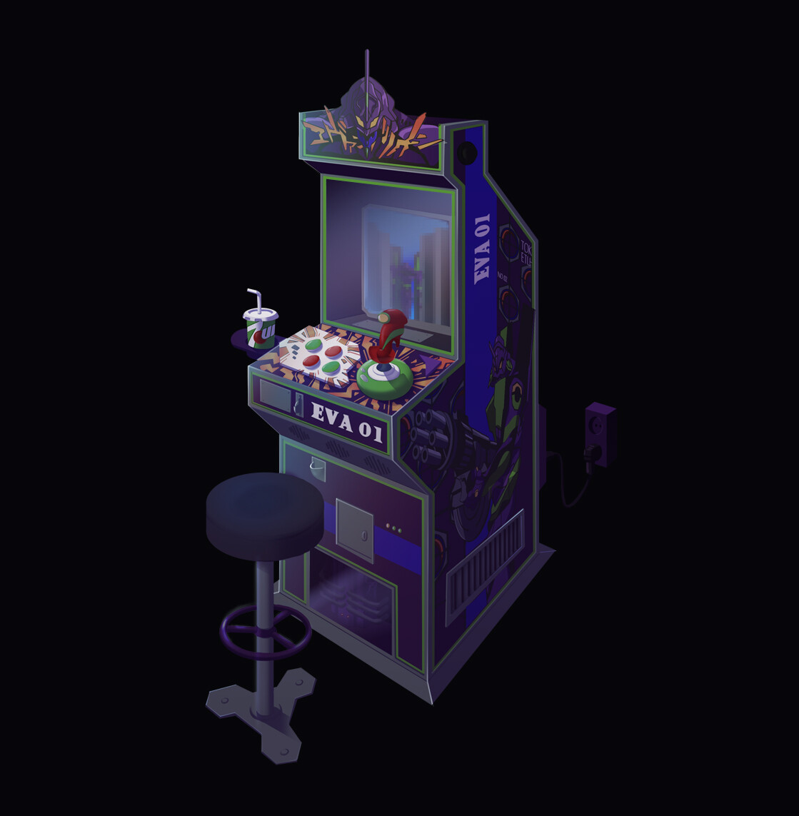 ArtStation - Arcade Machine "Evangelion"