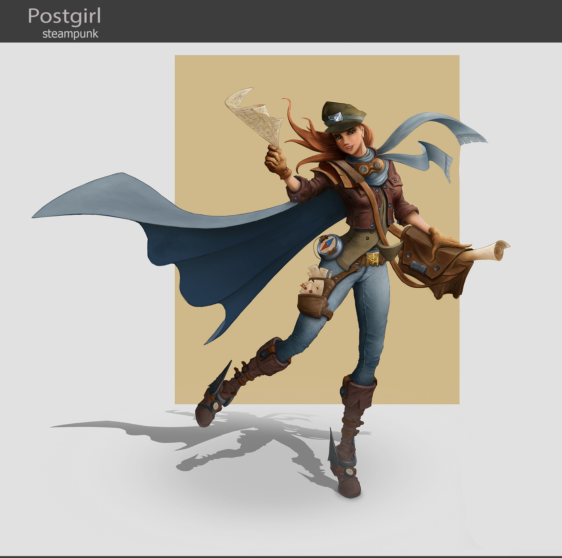 ArtStation - Steampunk postgirl