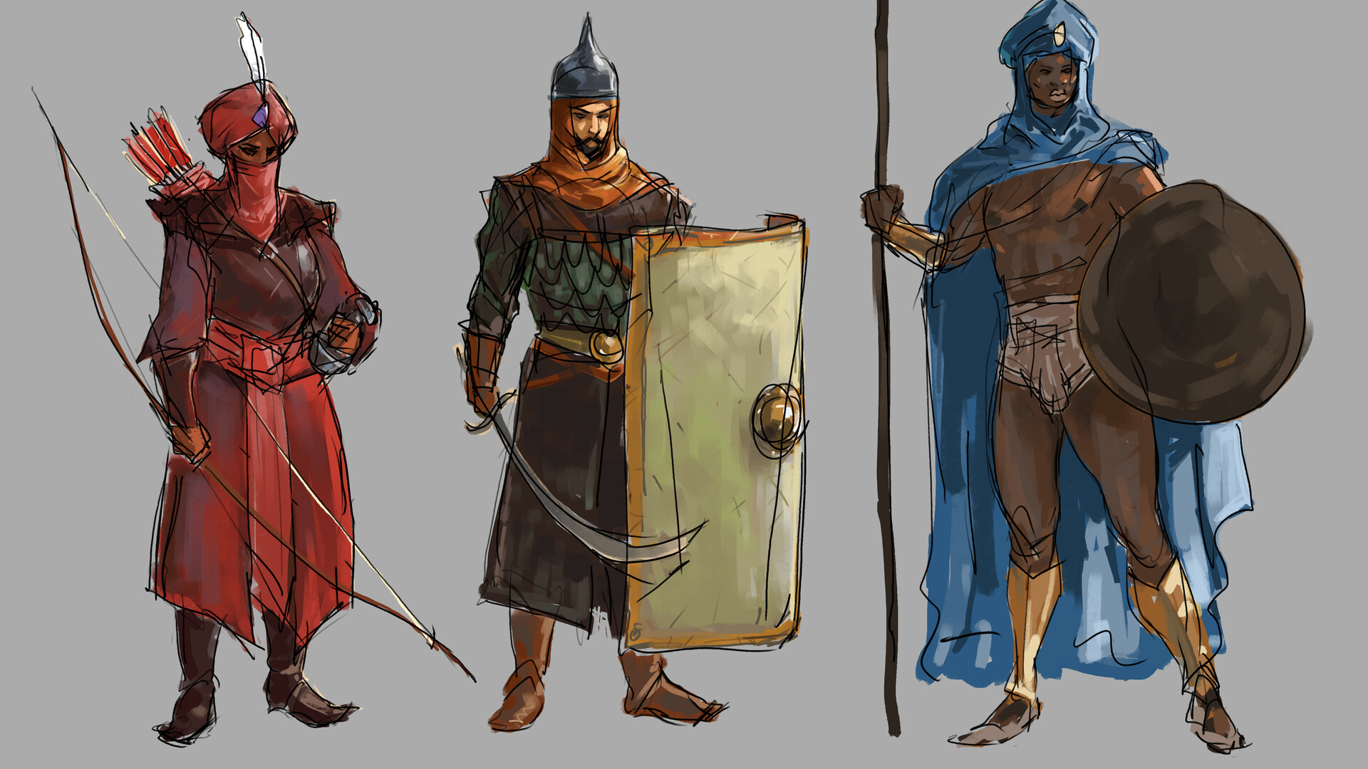 ArtStation - Eastern Warriors Sketches
