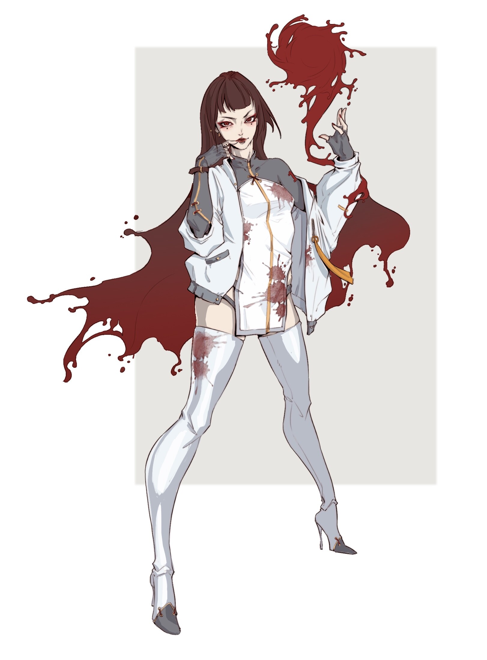 how to draw blood stains on clothing