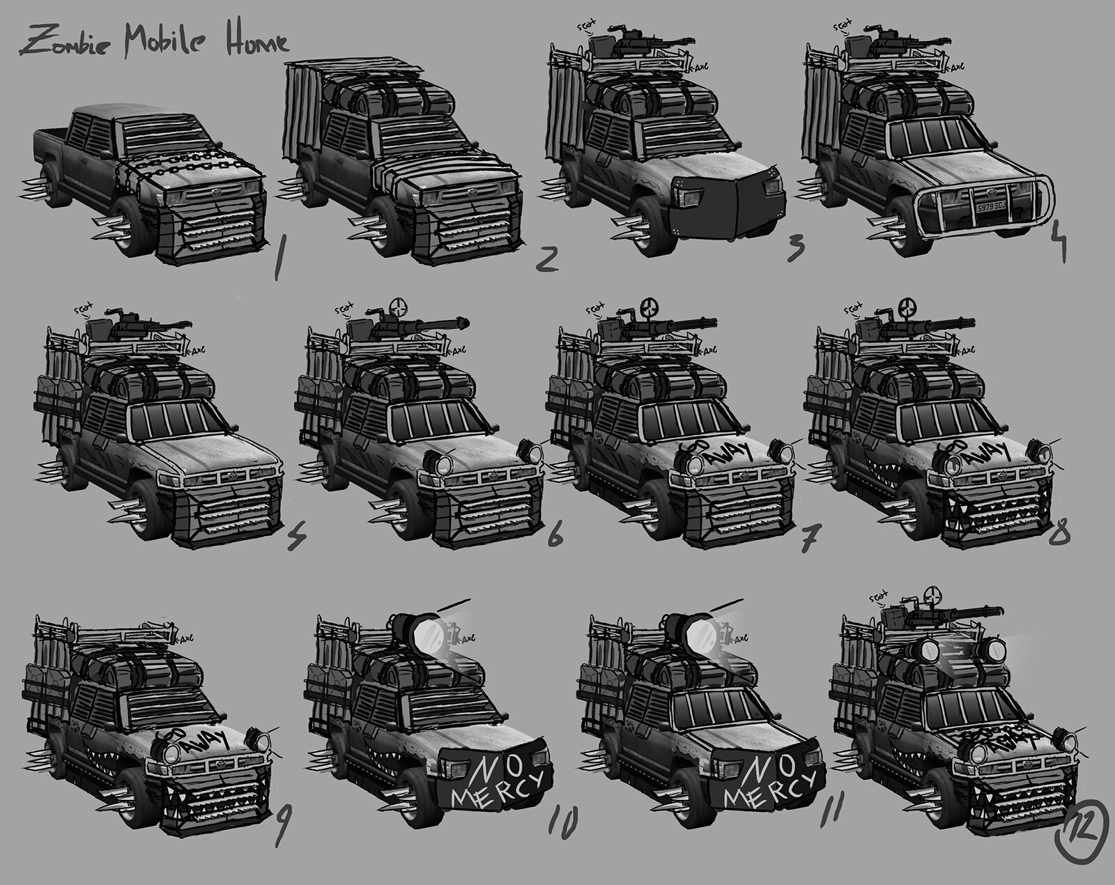 how to draw zombie apocalypse car