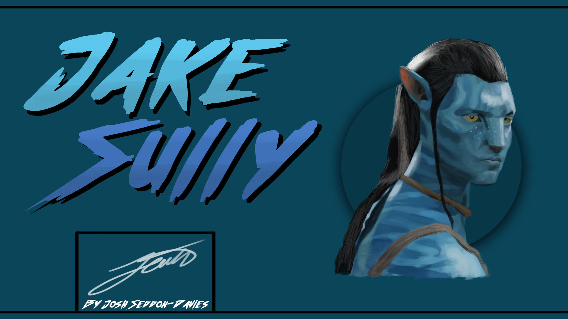 ArtStation - 2D painting of Jake Sully from Avatar