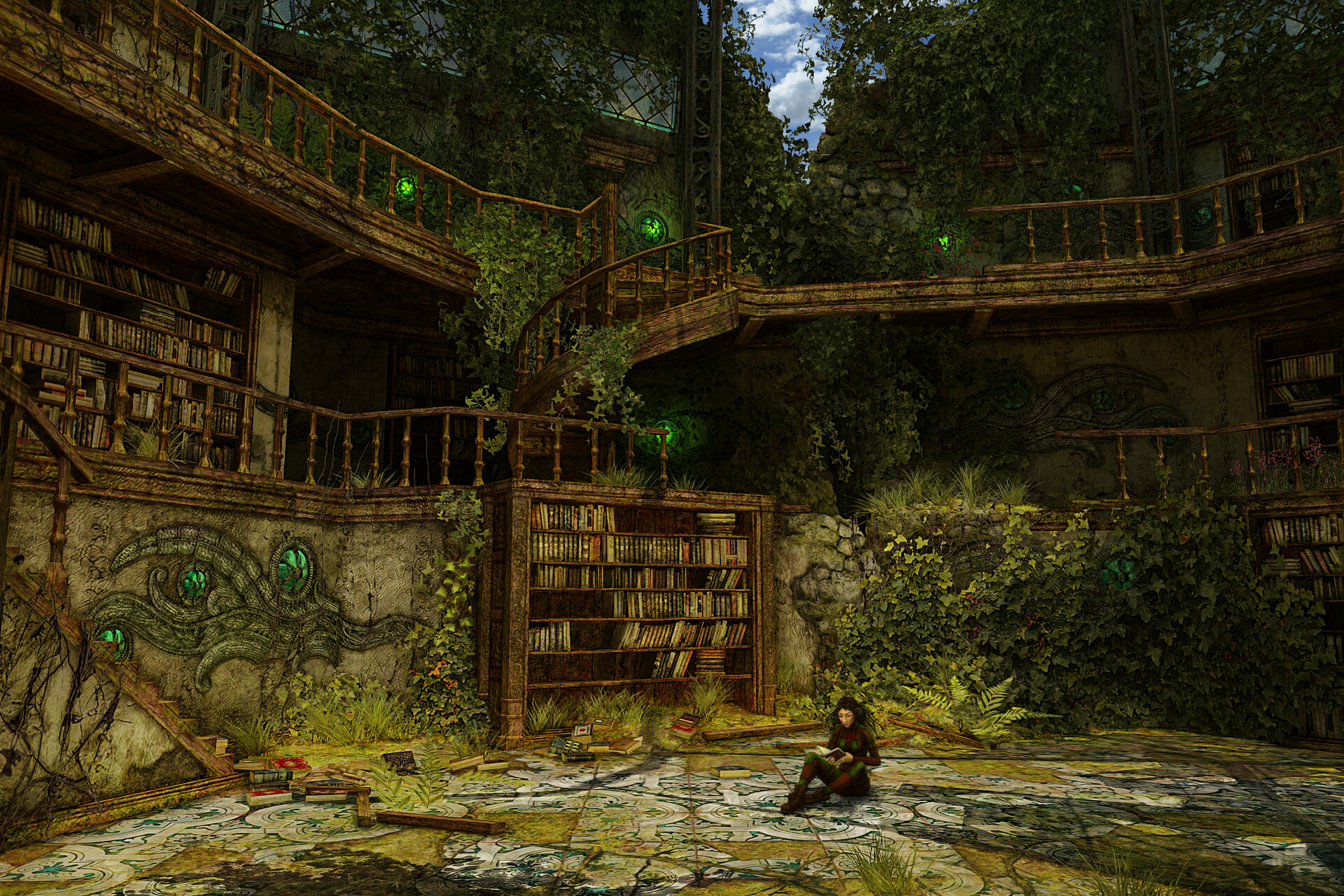 ArtStation - Old Ruined Library