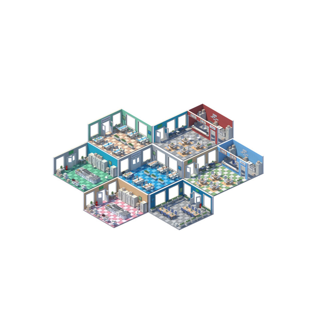 ArtStation - Low Poly Restaurant