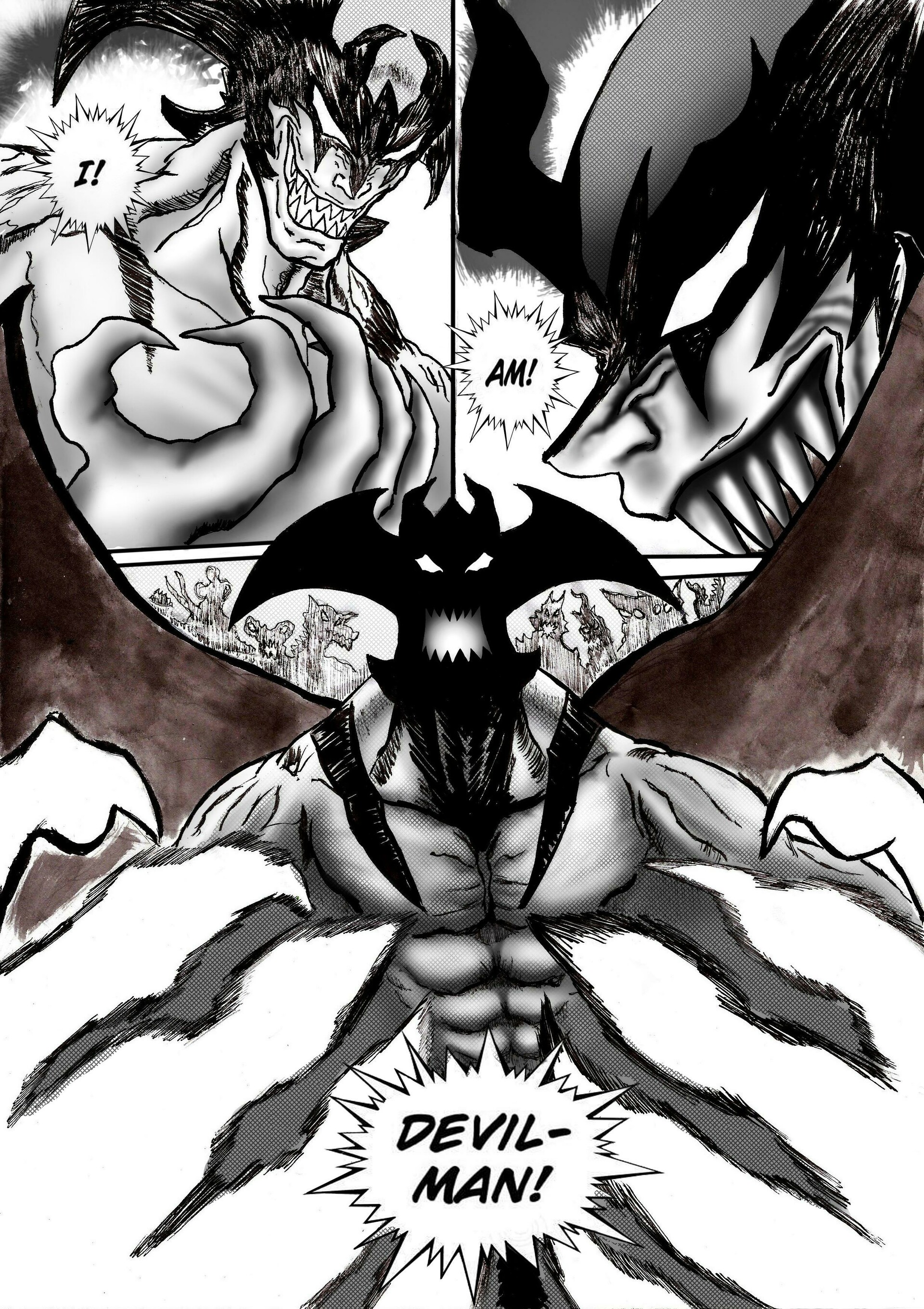 devilman manga panels