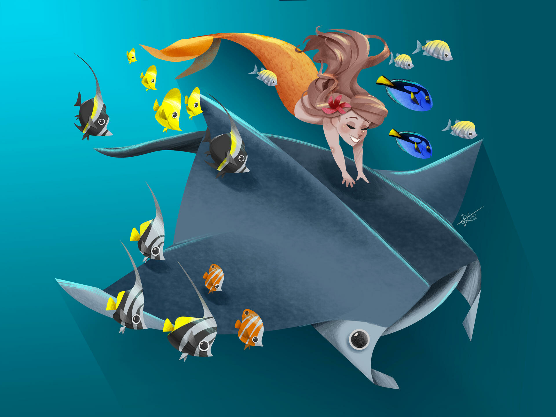 ArtStation - Mermaid and Manta
