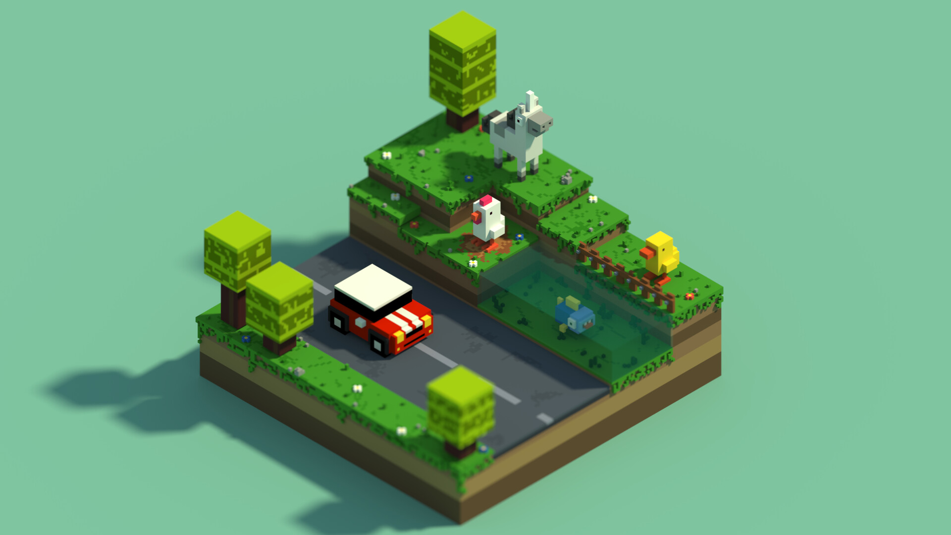 ArtStation - Project Crossy road scene